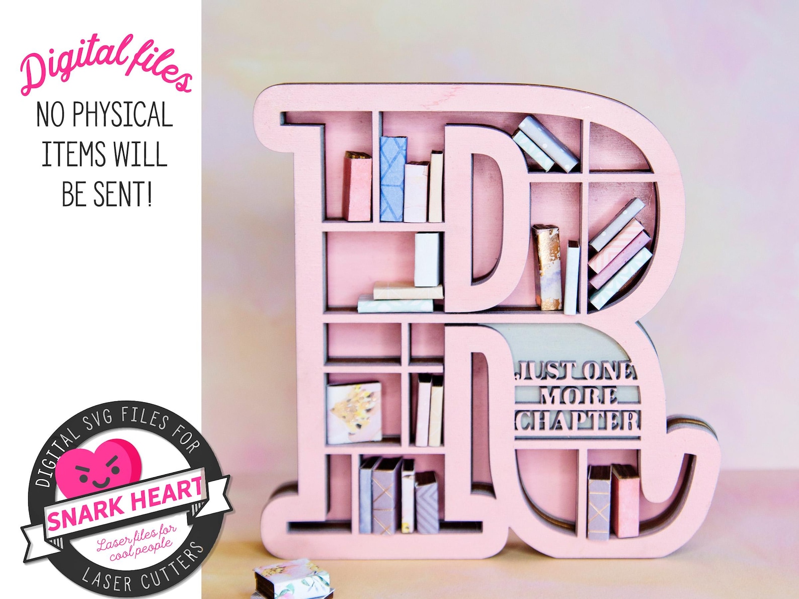 Initial Mini Bookshelf, Laser Cut Files for Wood, Grannycore Gift for ...