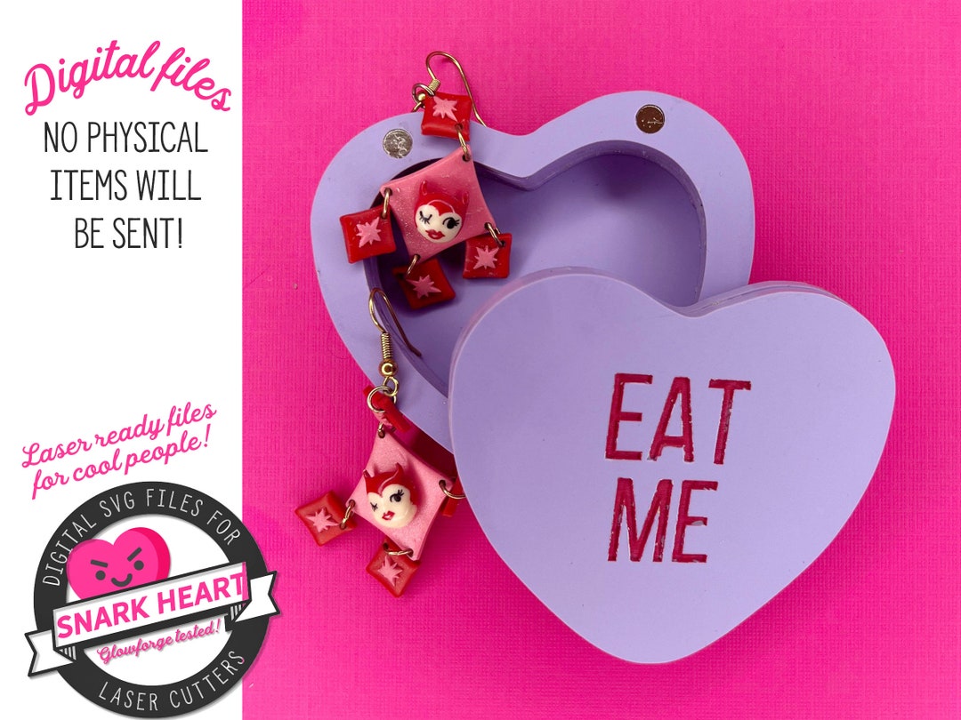 Eat Me Conversation Hearts Box Svg Files for Laser Cutter, Valentines ...