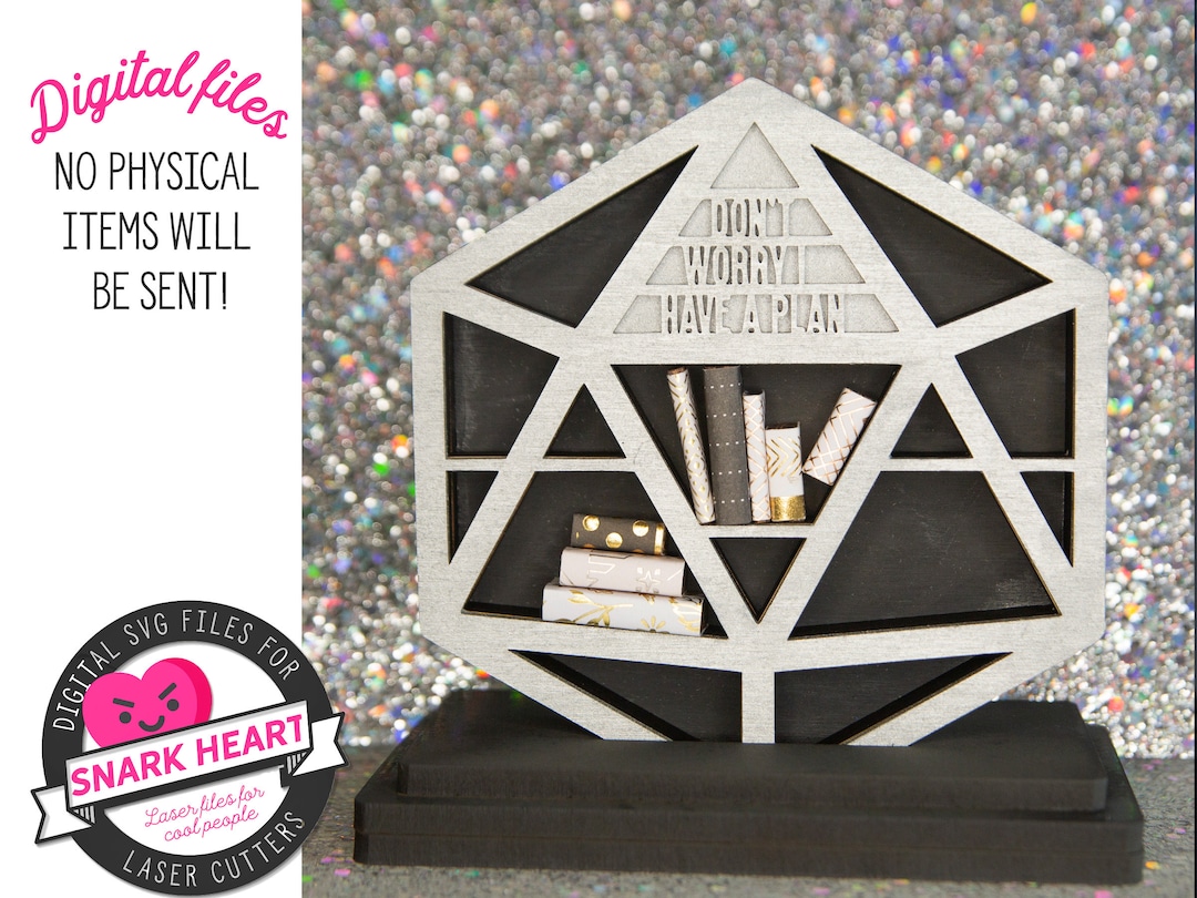 D20 Dice Shelf Svg File for Laser Cutting, 20 Sided Dice Svg Mini ...