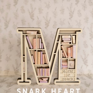 Initial Svg Bookshelf Ornament Laser Cut Files for Wood, Grannycore ...
