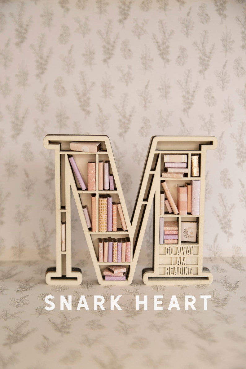Initial Svg Bookshelf Ornament Laser Cut Files for Wood, Grannycore ...