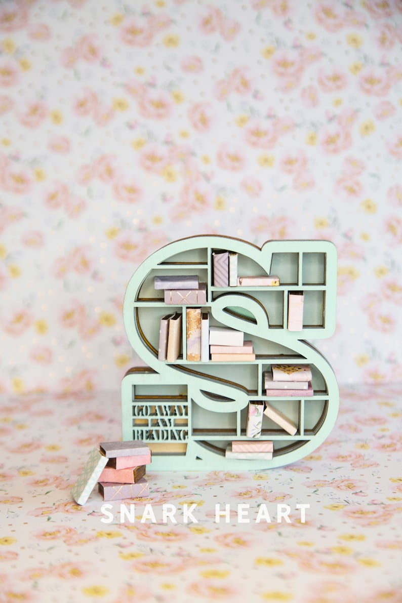 Initial Svg Bookshelf Ornament Laser Cut Files for Wood, Grannycore ...