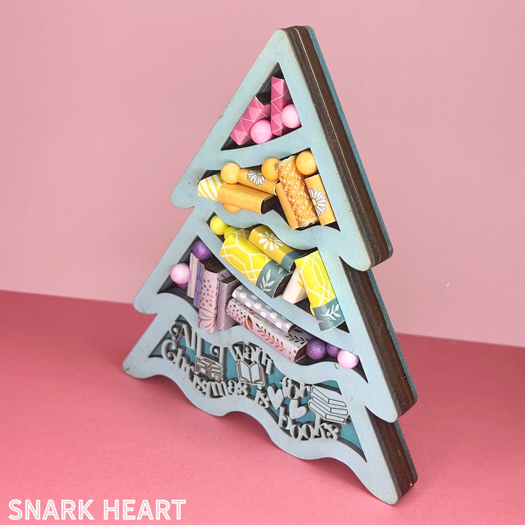 Christmas Tree Mini Bookshelf Svg File for Glowforge Aura,glowforge ...