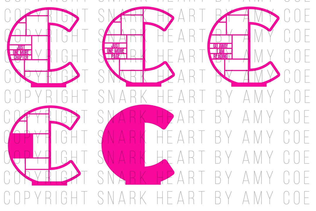 Initial Svg Bookshelf Ornament Laser Cut Files for Wood, Grannycore ...