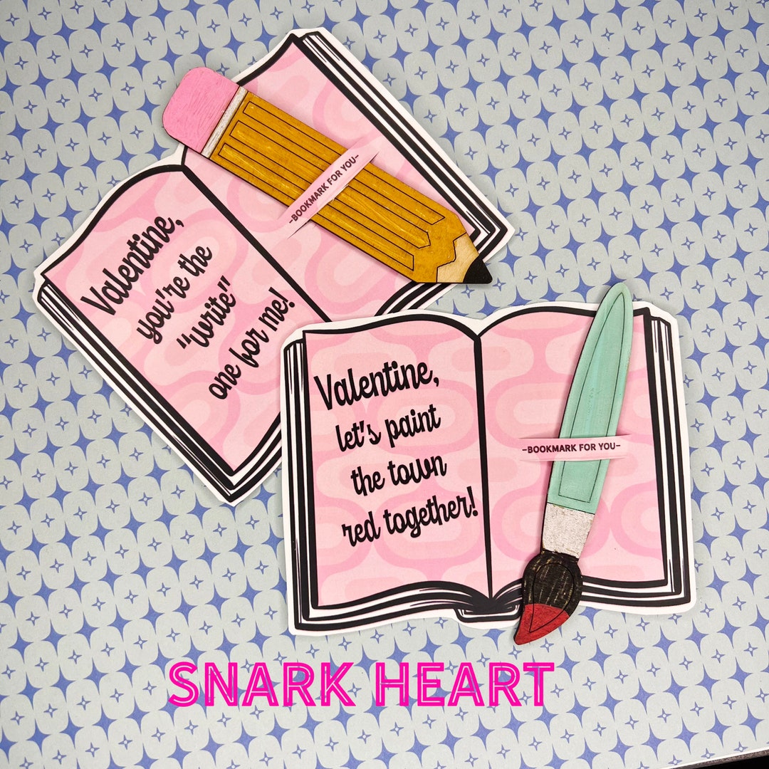 Valentine's Day Laser Valentines Cards With Bookmarks, Valentine's ...