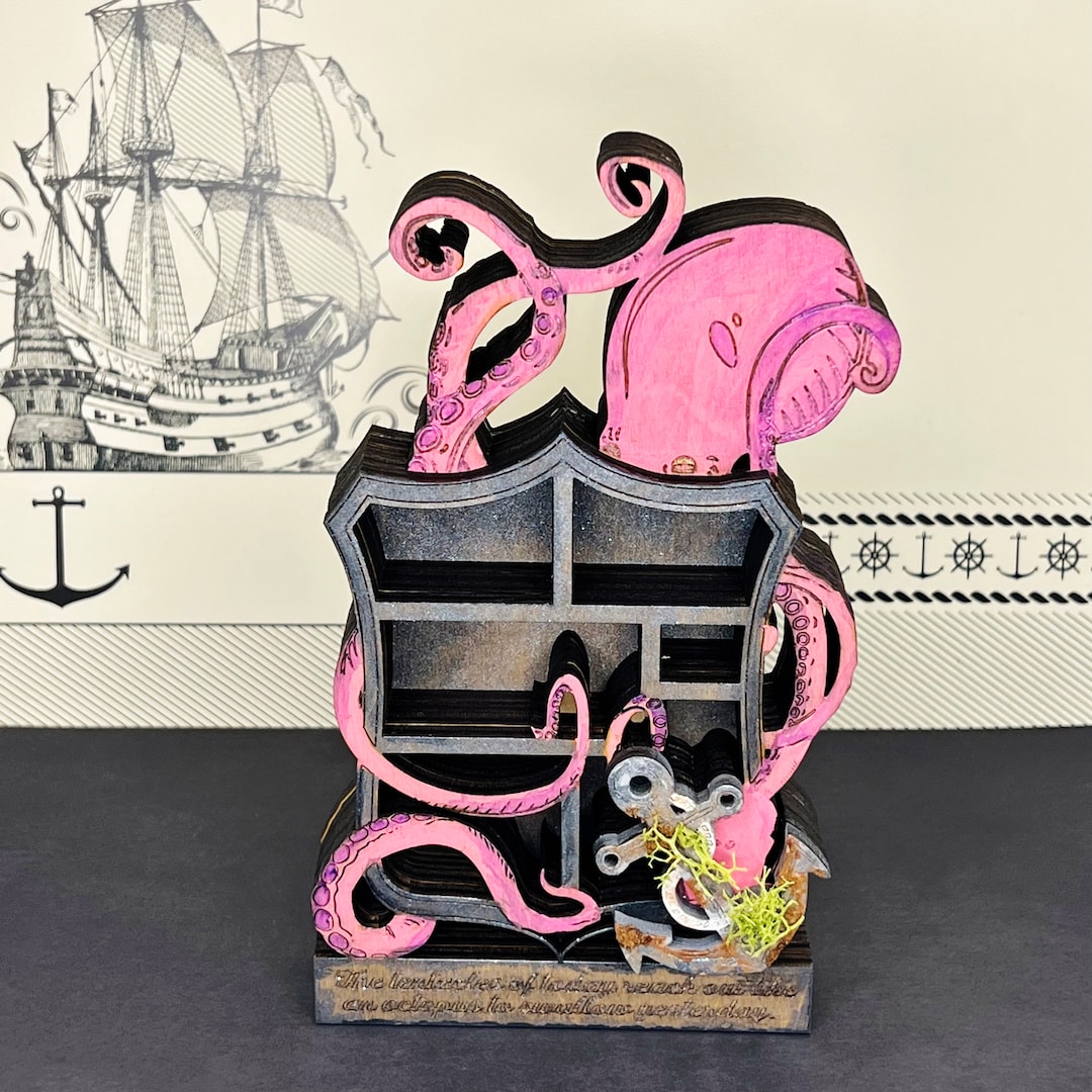 Octopus Miniature Bookshelf Snark Heart June Drop - Etsy
