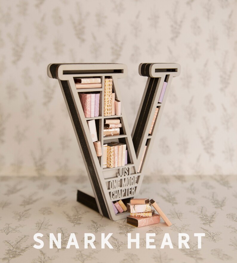 Initial Svg Bookshelf Ornament Laser Cut Files for Wood, Grannycore ...