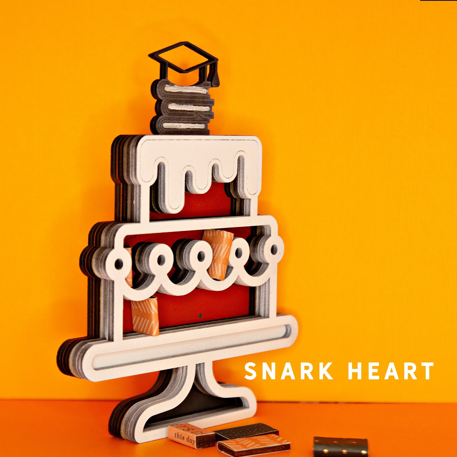 Cake Shape Mini Bookshelf Gift for Dads and Grads, Birthday Cake ...
