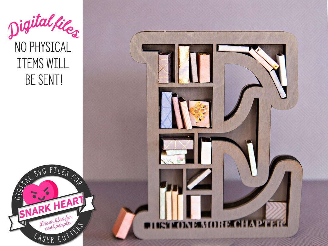 Initial Svg Bookshelf Ornament Laser Cut Files for Wood, Grannycore ...