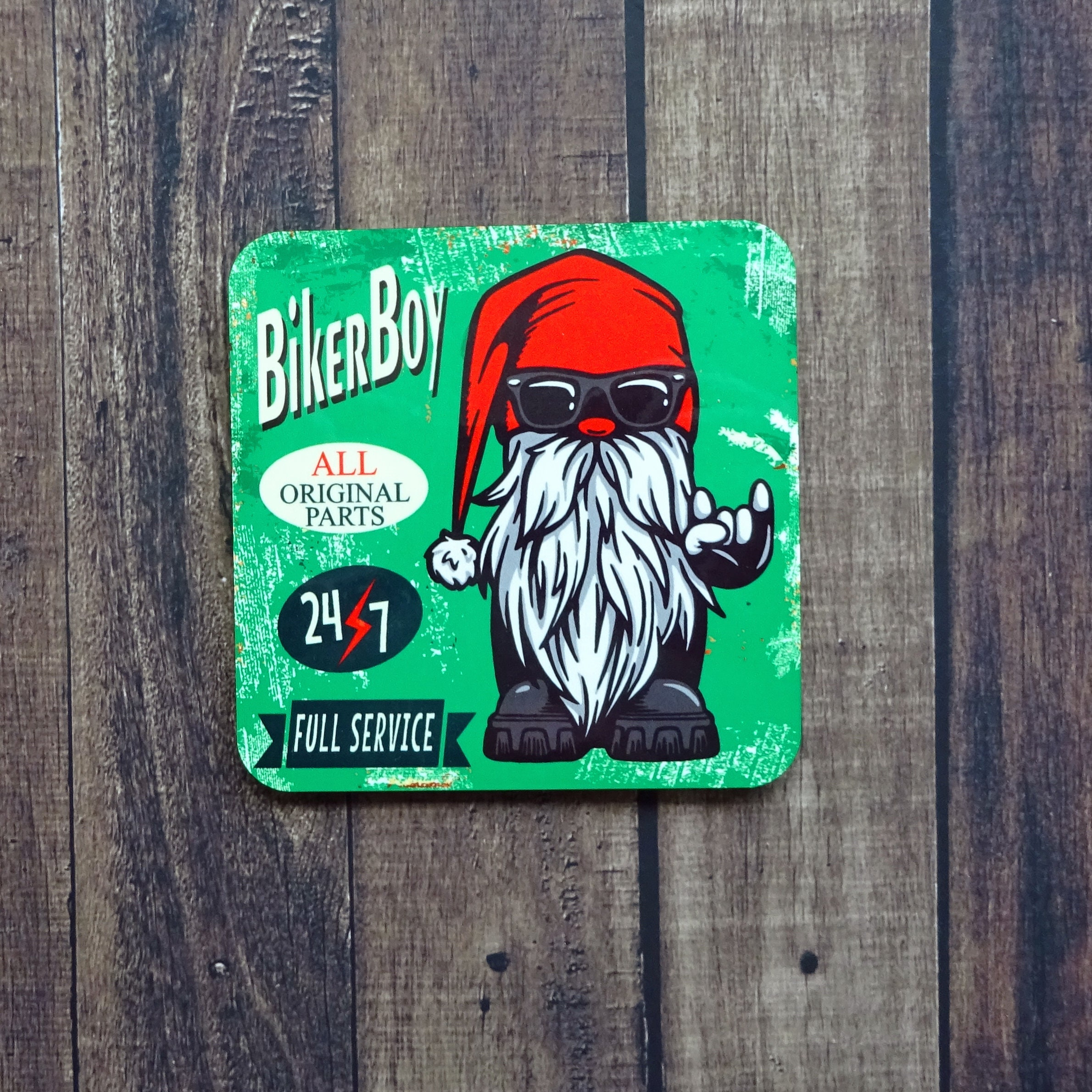 Ideal Gift Biker Boy Gnome Coasters Biker Boy Gonk Born to Ride Set 2 ...