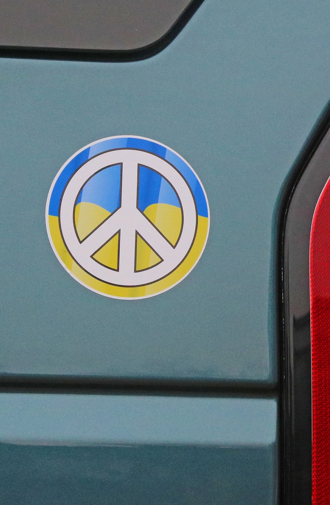 Ukrainian Flag Vinyl Car Sticker Peace Symbol for Ukraine Disarm ...