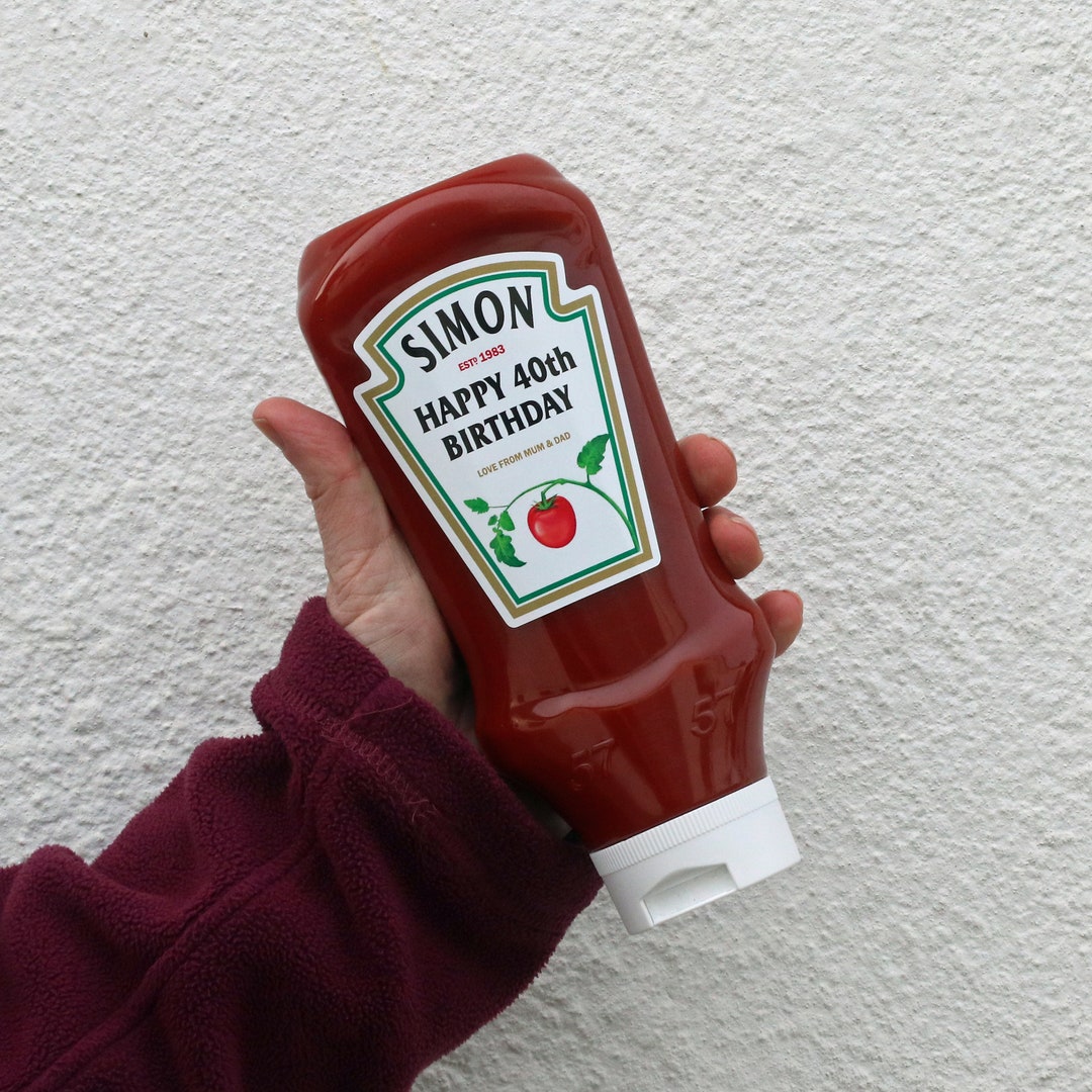 Personalised Spoof Ketchup Bottle Label/sticker Special Birthday 18th ...