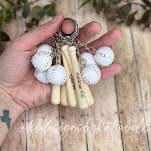 Personalized Baseball Keychain, Engraved Wooden Bat, Softball Keychain ...