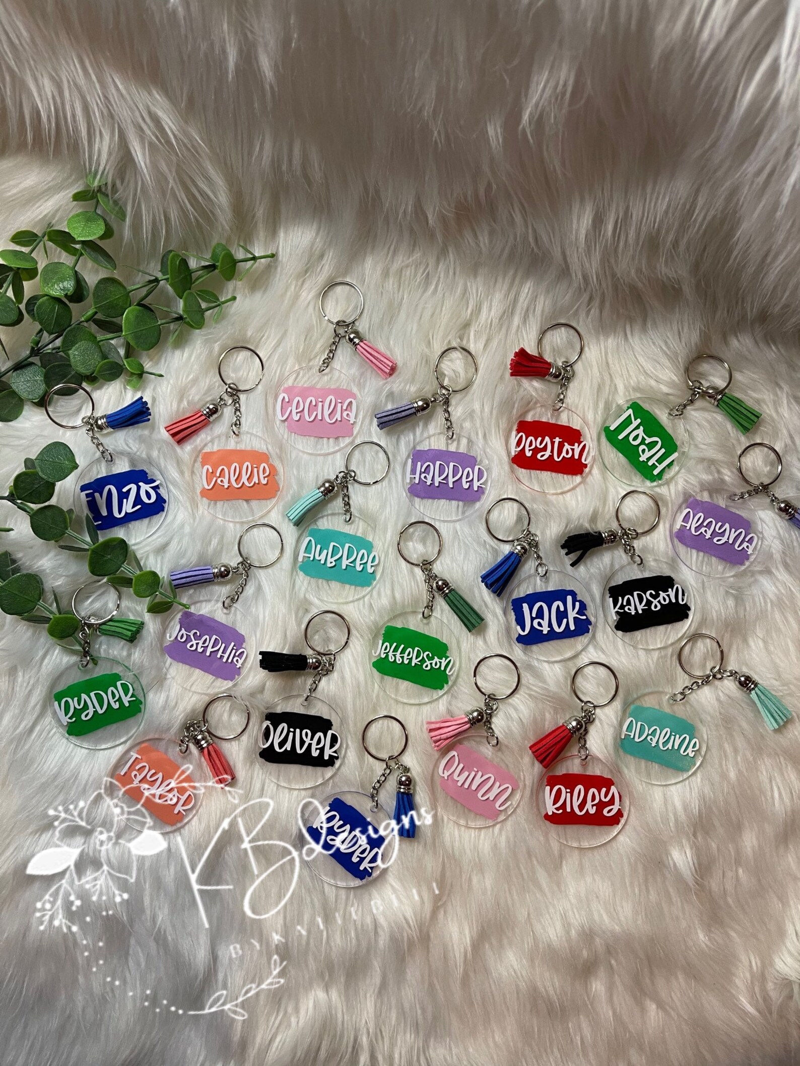 Personalized Keychain, Acrylic Round Keychain, Cute Keychain With Name ...