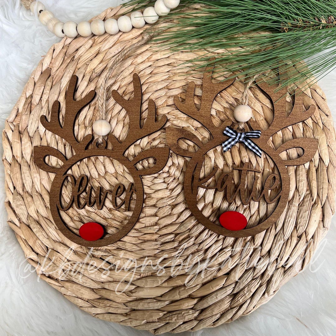 Custom Reindeer Ornament, Personalized Christmas Ornament, Reindeer ...
