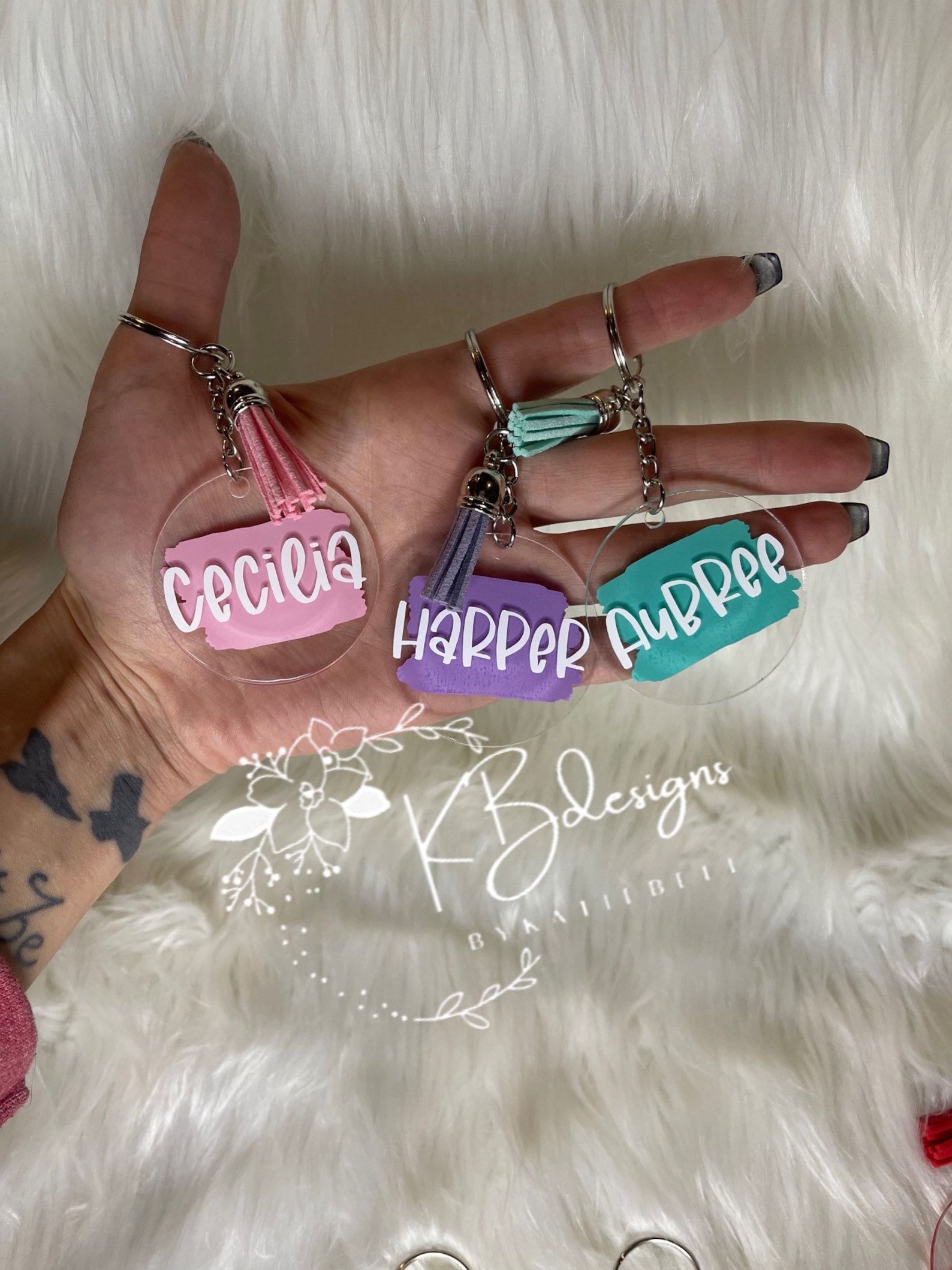 Personalized Keychain, Acrylic Round Keychain, Cute Keychain With Name ...