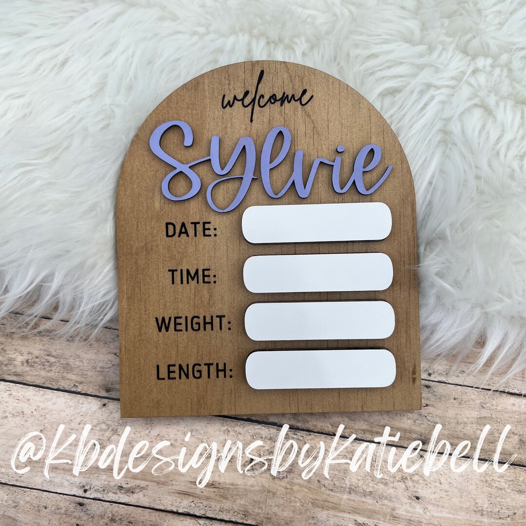 Birth Announcement Sign, Welcome Baby Hospital Sign, Birth Announcement ...
