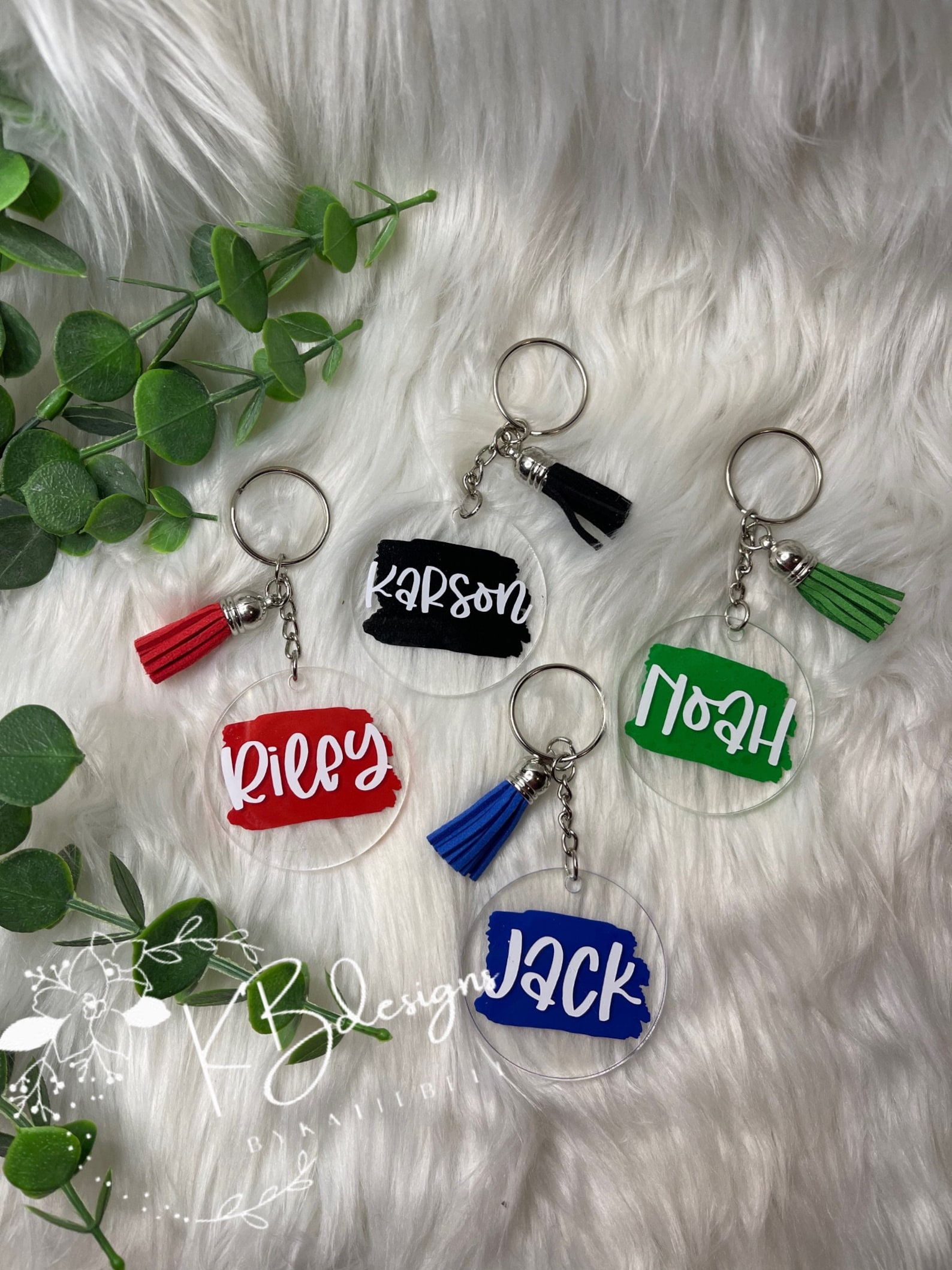 Personalized Keychain, Acrylic Round Keychain, Cute Keychain With Name ...