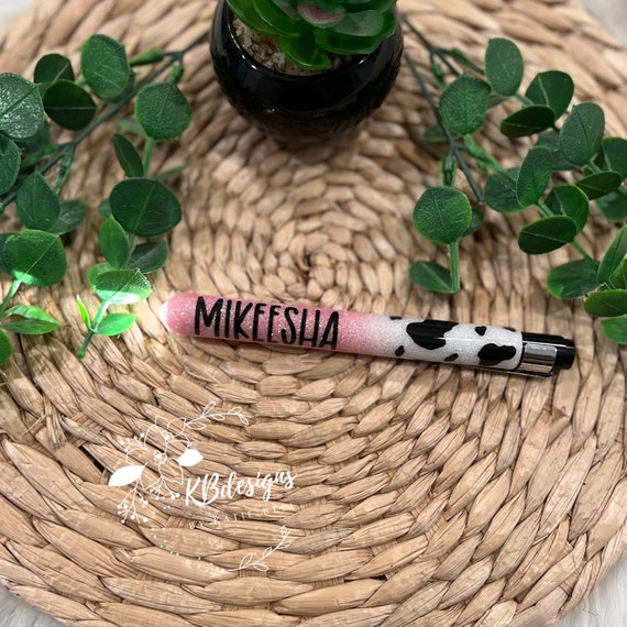 Personalized Medical Light Pen Cow Print Glitter Light Pen - Etsy