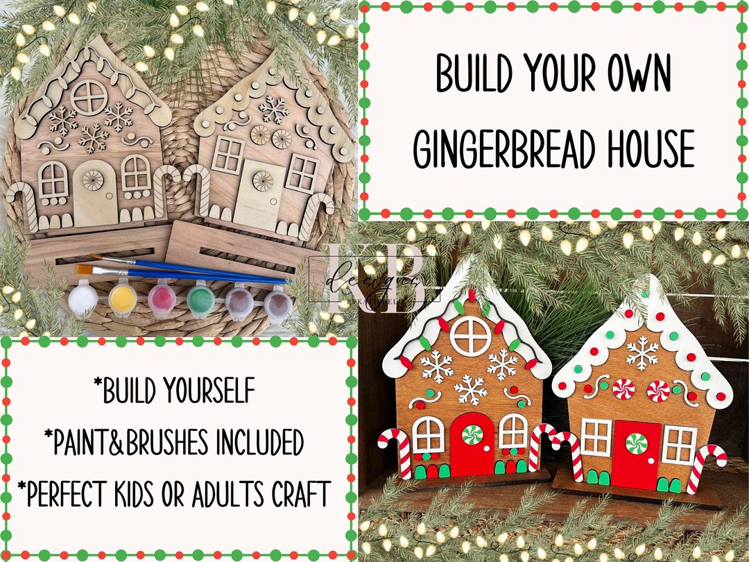 DIY Gingerbread House, Kids Christmas Craft, Build Your Own Gingerbread ...
