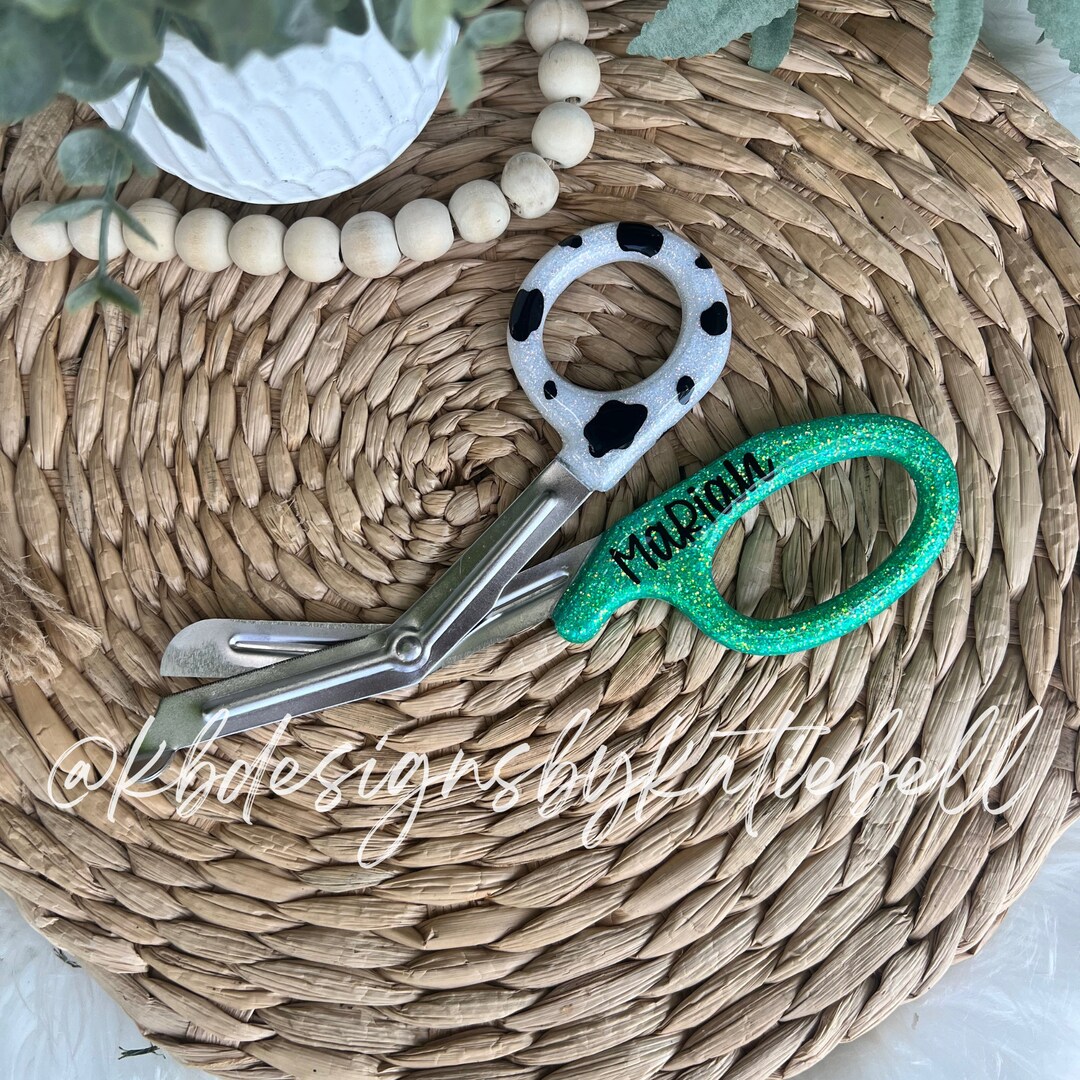 Custom Cow Print Trauma Shears, EMT Glitter Shears, Medical Scissors ...