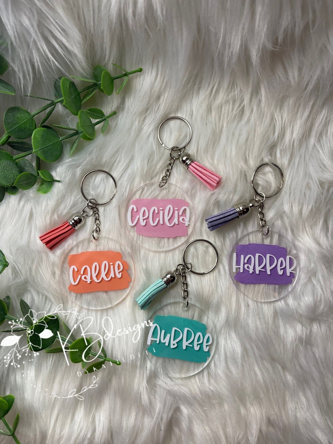 Personalized Keychain, Acrylic Round Keychain, Cute Keychain With Name ...