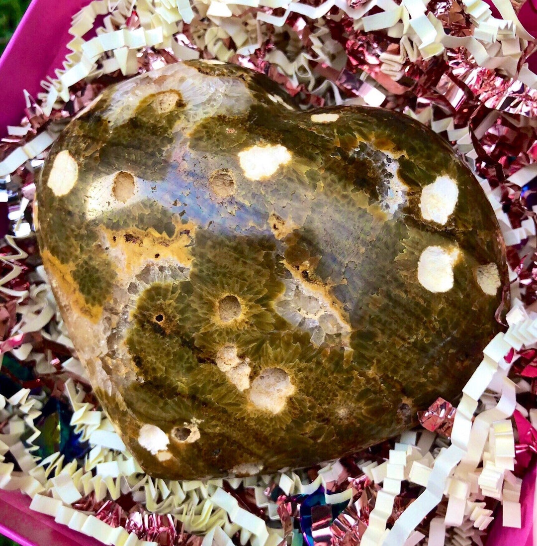 Incredible 4 Long 1.1 Lb Ocean Jasper Geode Heart With - Etsy