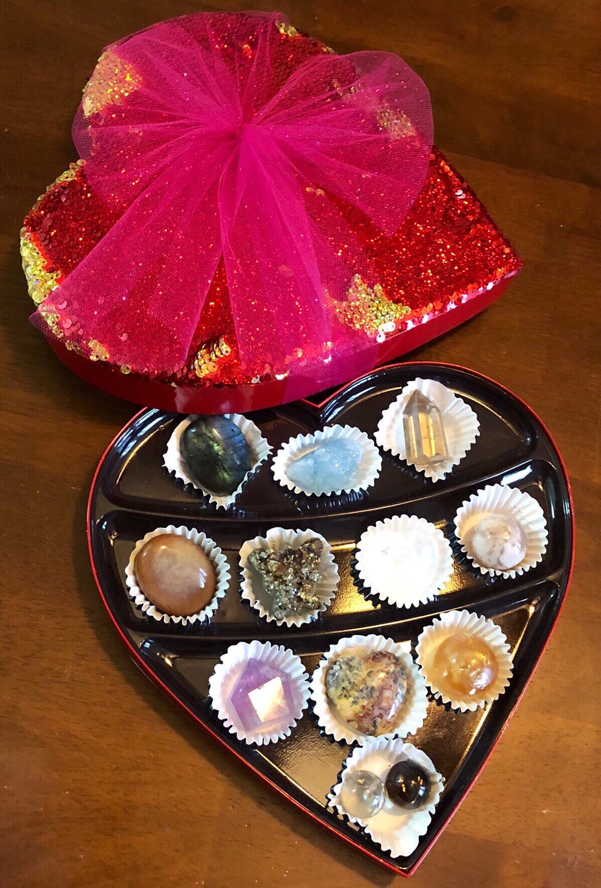 Beautiful assorted 11 piece crystal candy heart box | Etsy