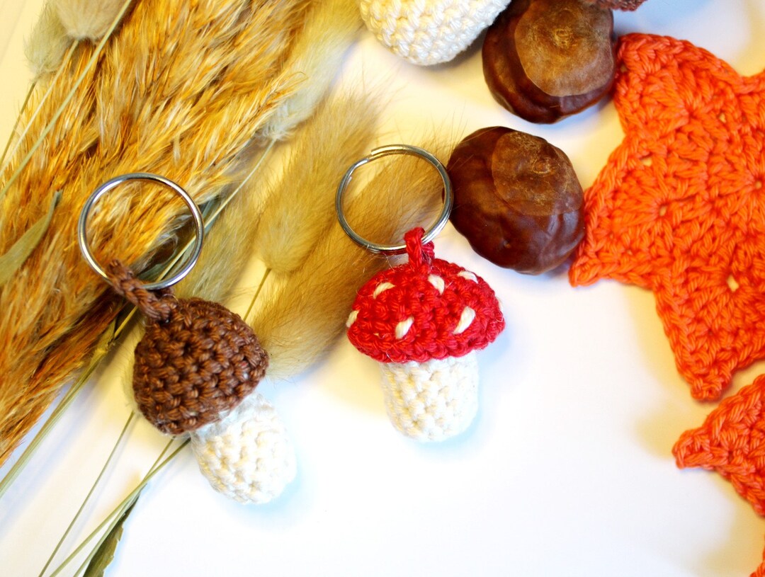 Crocheted Mushroom Key Ring (bolete, Cep, Fly Agaric) - Etsy