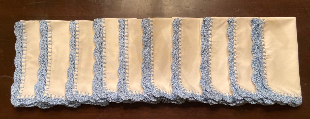 Custom Napkins, Hand-crochet Edging, All Cotton - Etsy