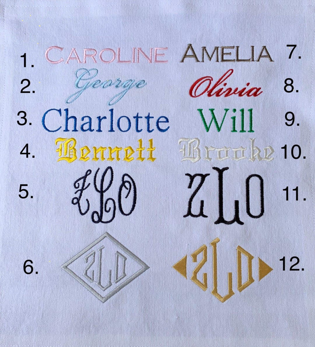 Monograms, Custom Machine Monograms or Names on Shop Listings ...