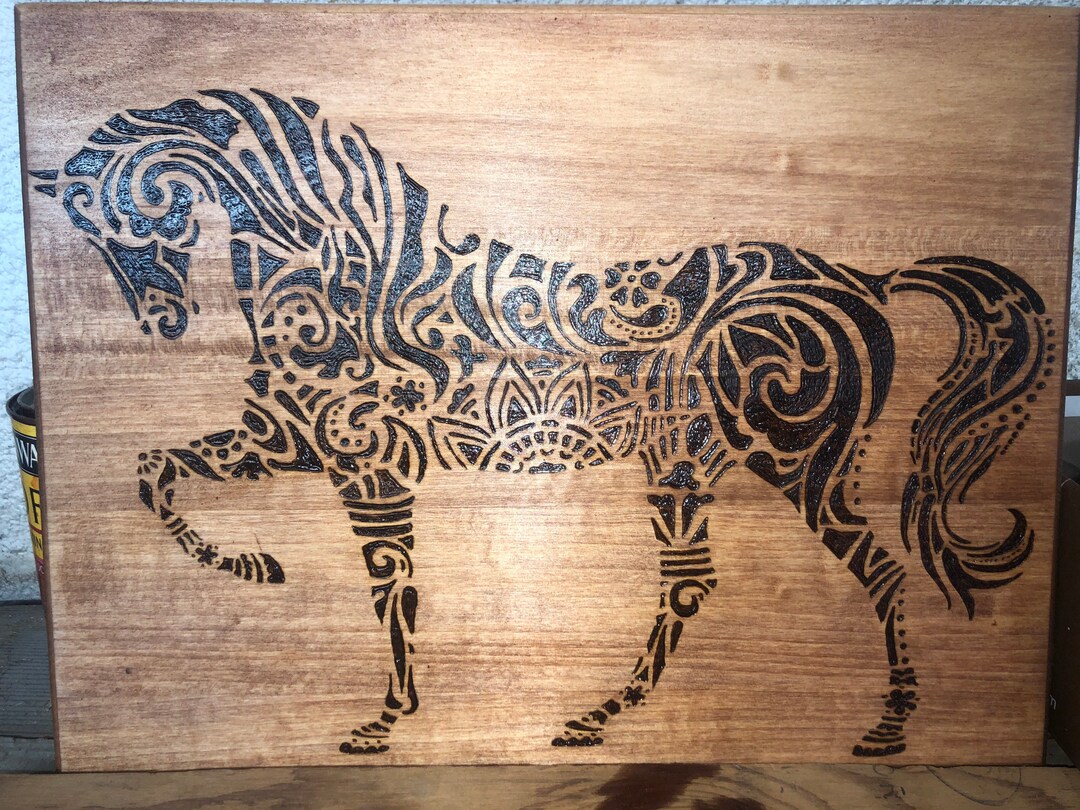 Wood Burned Celtic Animal Sign - Horse, Elephant or Giraffe. - Etsy