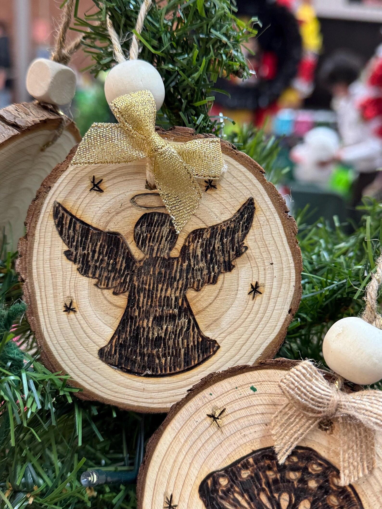 Angel Rustic Wood-burned Ornament - Etsy