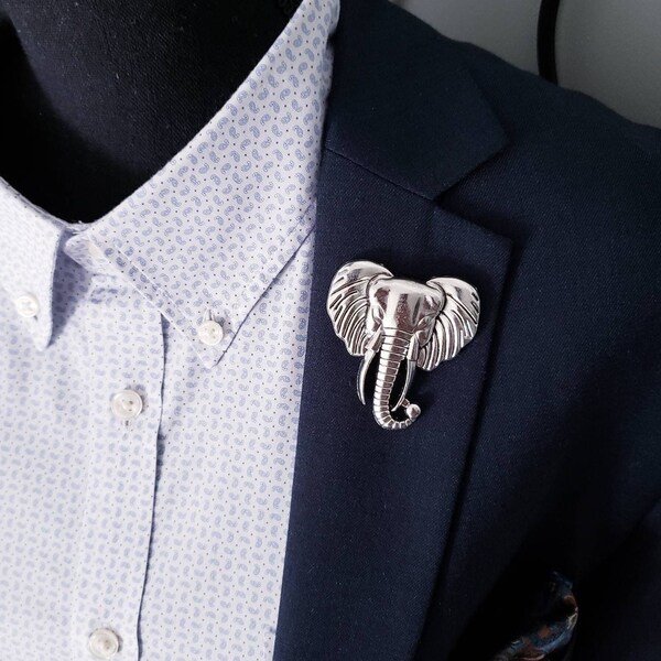 Elephant Lapel Pin - Etsy