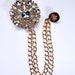 Elegant Crystal Lapel Pin Badge With Gold Chains Brooch Pin - Etsy