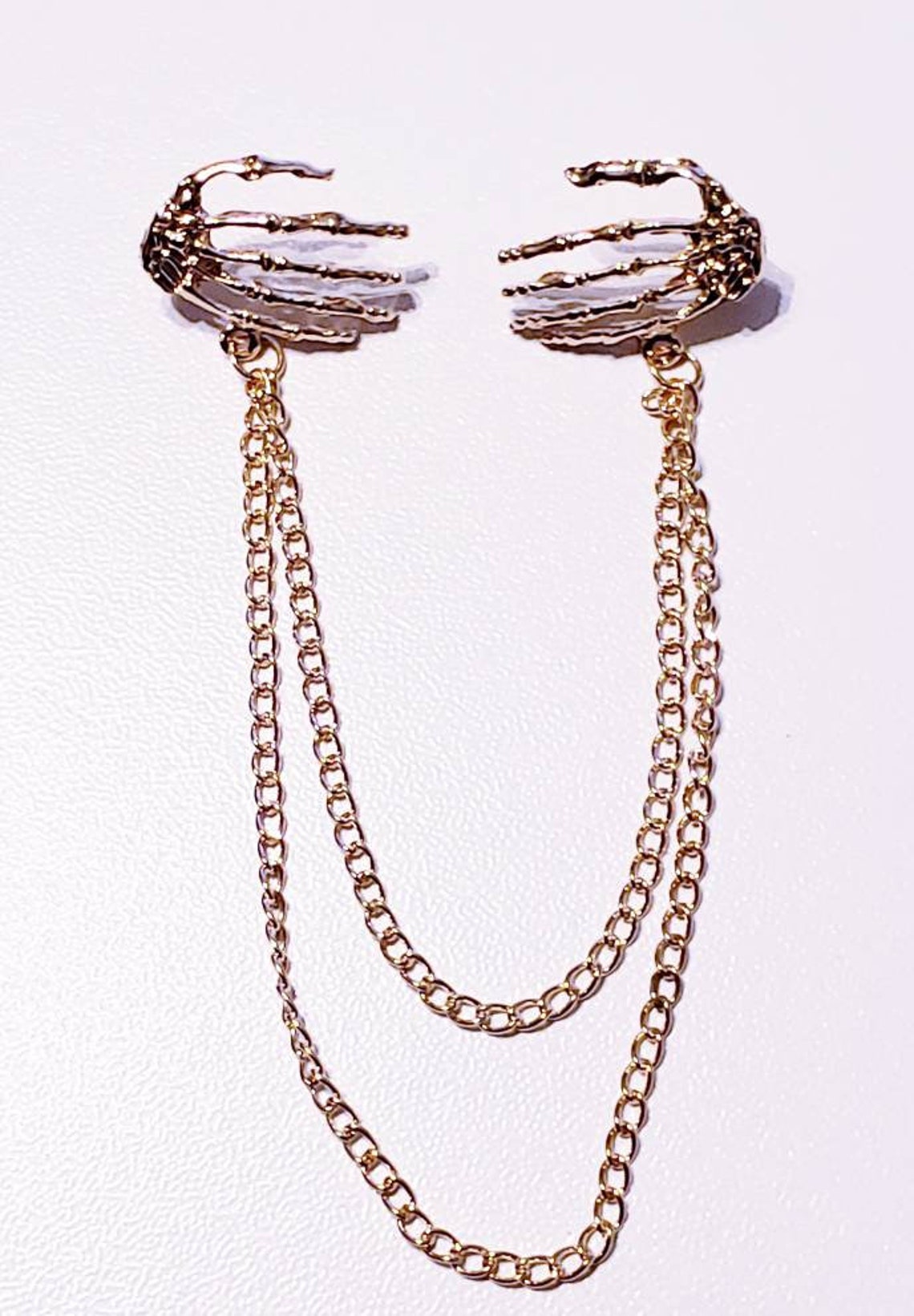 Skeleton Hands Collar Chains Gold Collar Pins Skeleton | Etsy