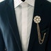 Elegant Crystal Lapel Pin Badge With Gold Chains Brooch Pin - Etsy