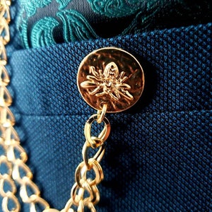 Elegant Crystal Lapel Pin Badge With Gold Chains Brooch Pin - Etsy