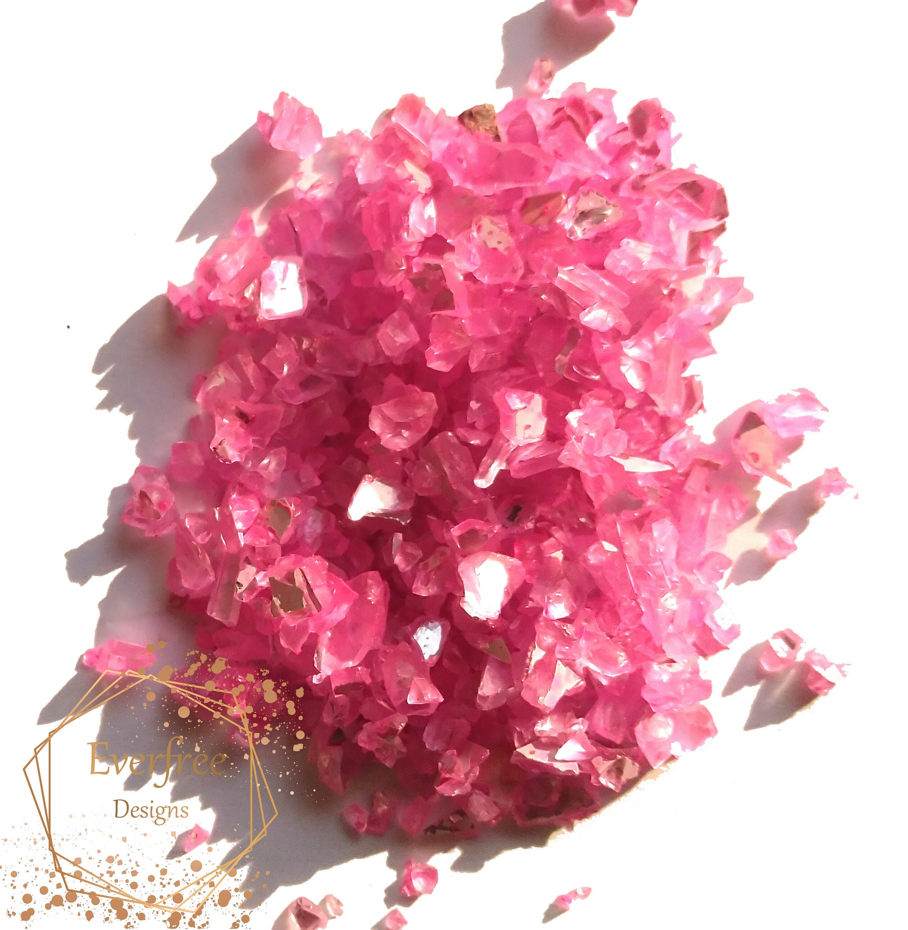 Crushed glass UV reactive pink glass chips blacklight | Etsy