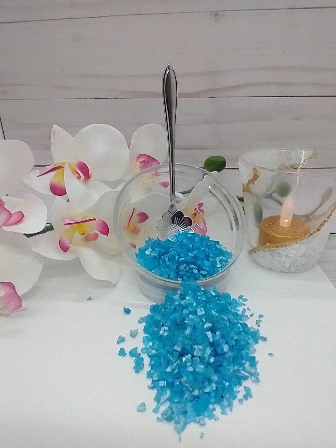 Crushed Glass UV Blue UV Reactive Glass Chips - Mirror - Glitter Gravel ...