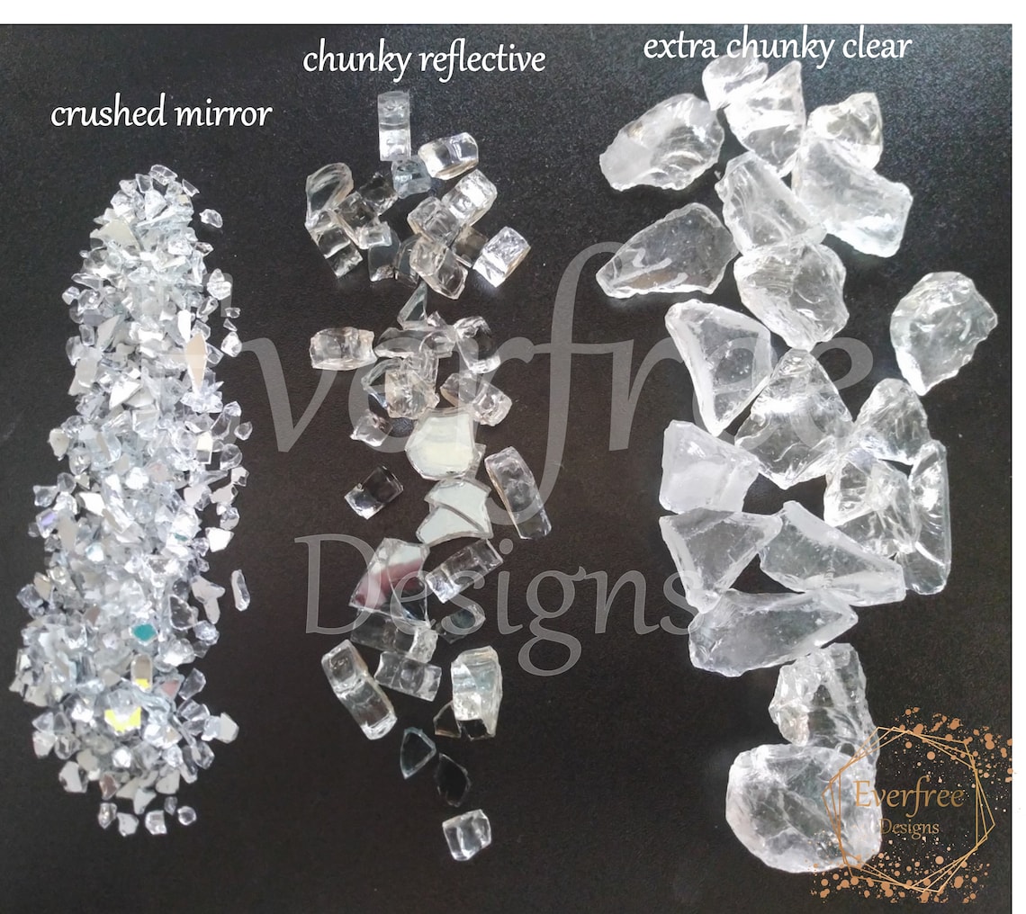 Extra Chunky Crushed Glass, Glass Chips, Glitter Ice, Crystals, Gravel ...