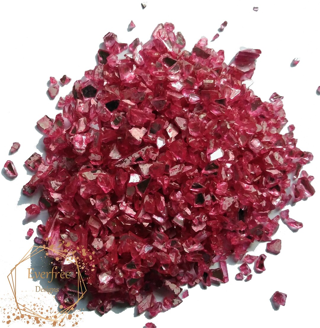 Crushed Glass Cherry Red - Glass Chips - Mirror - Glitter Gravel ...