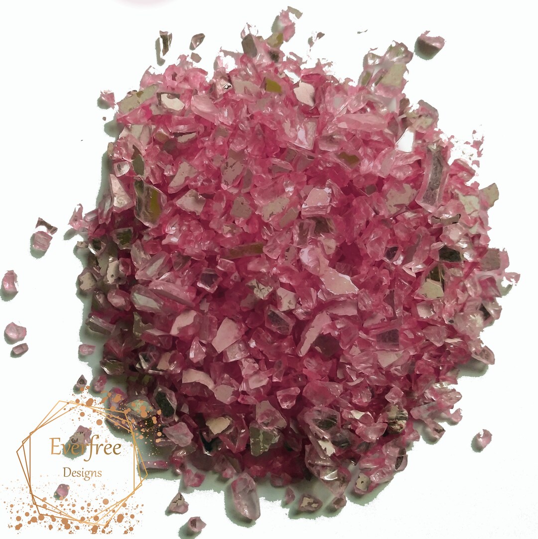 Crushed Glass Blush Pink - Glass Chips - Crushed Mirror - Glitter ...