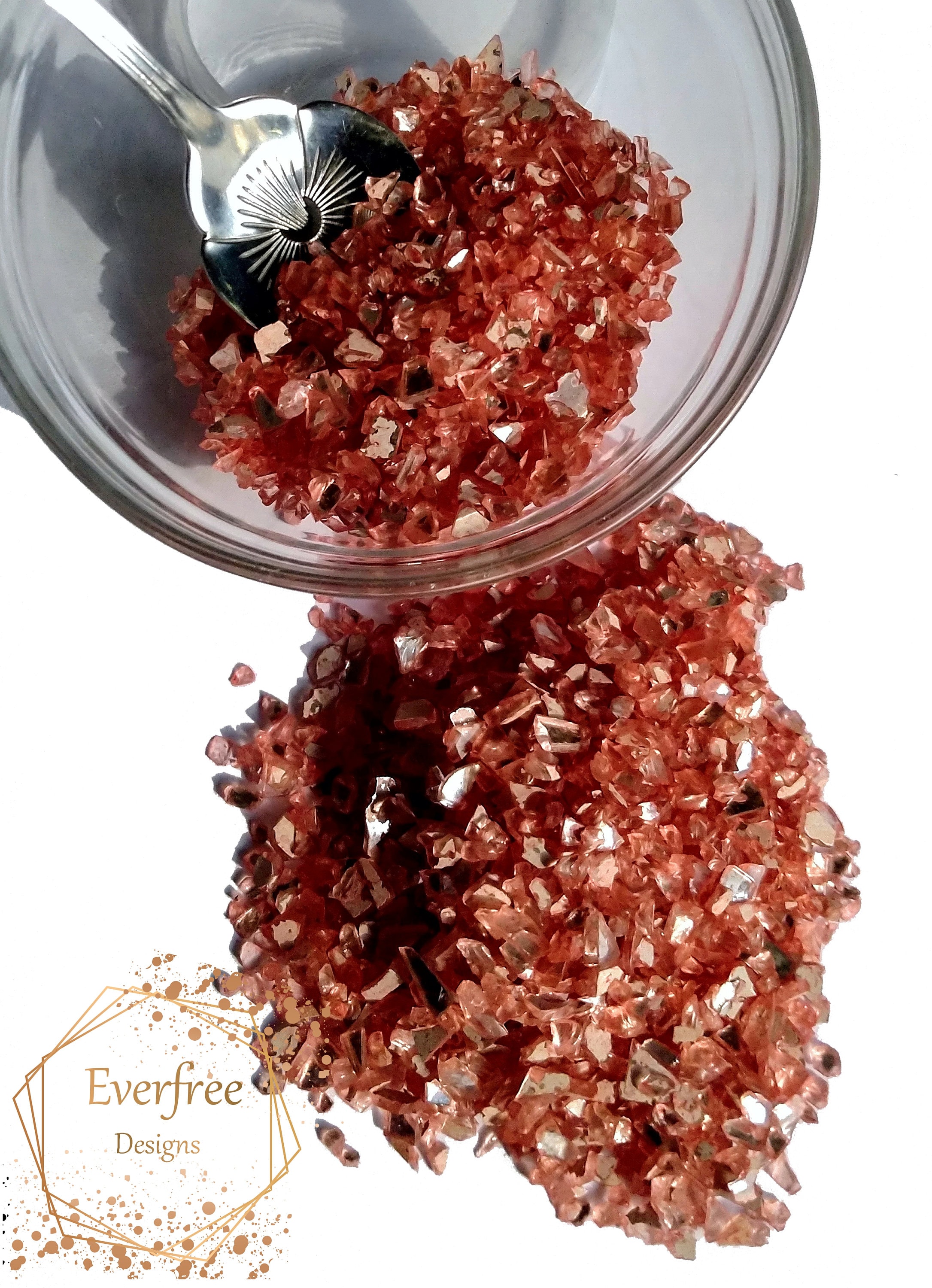 Crushed Glass Sunset Orange Glass Chips - Mirror - Glitter Gravel ...