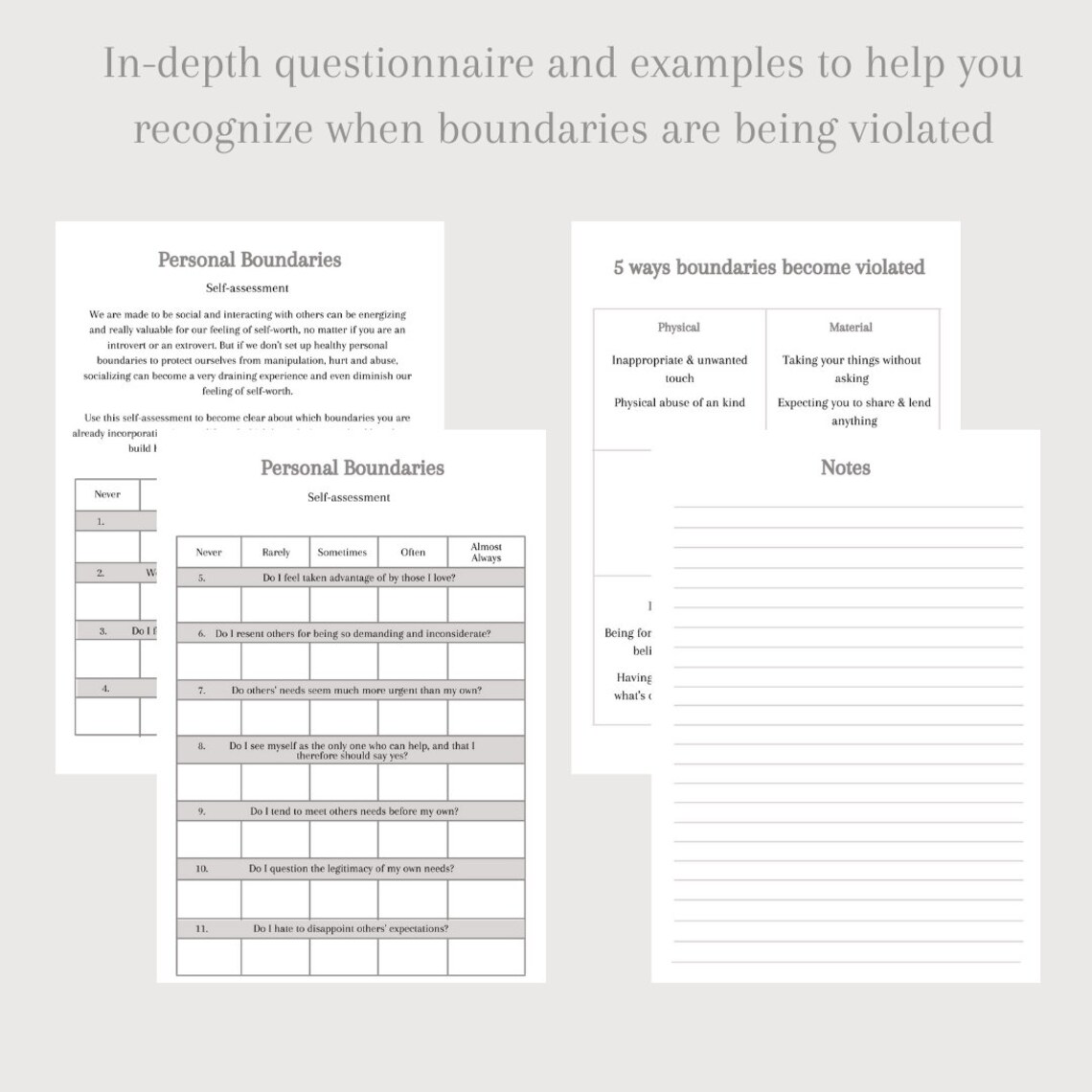 Boundaries Workbook Printable - Establishing Healthy Boundaries With ...