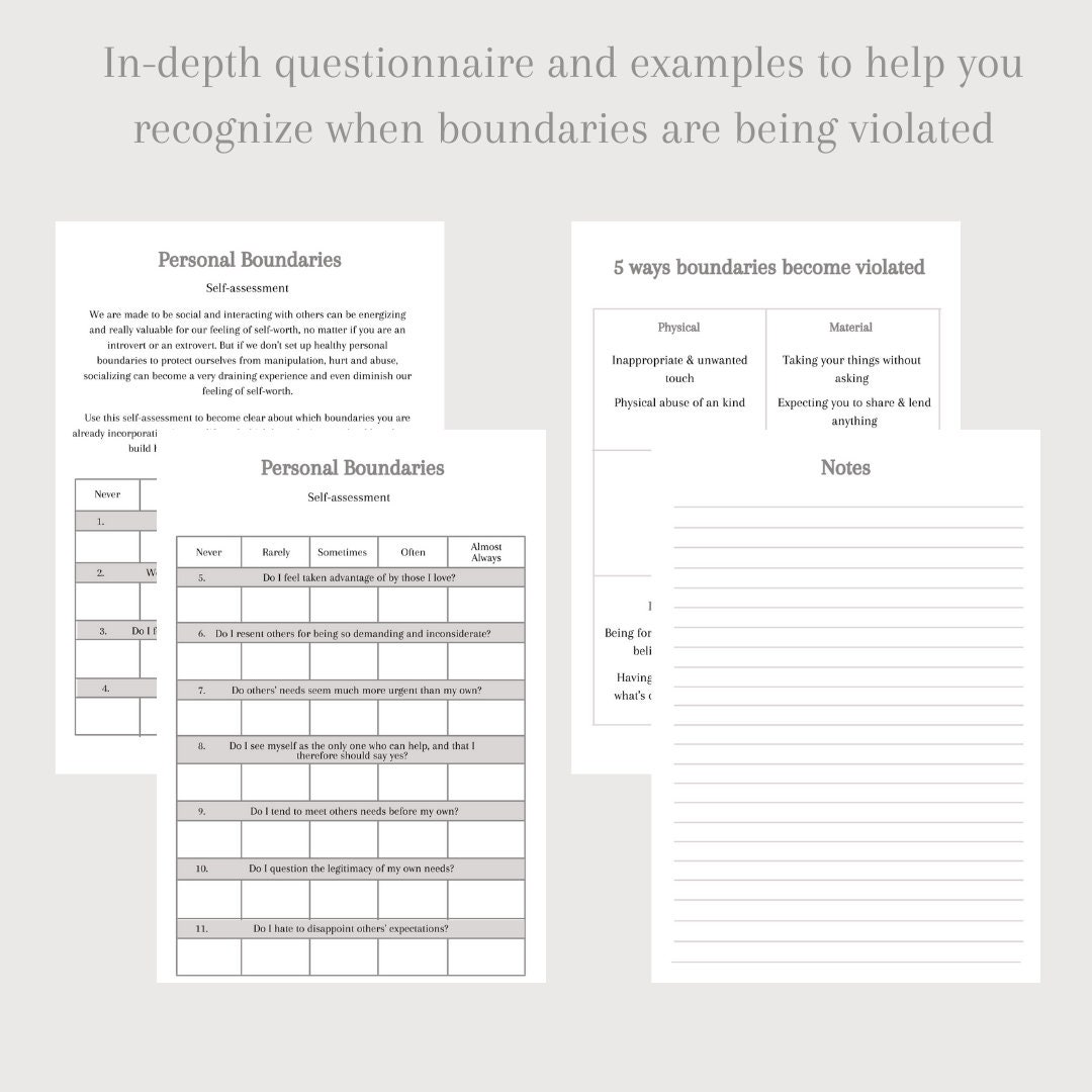 Boundaries Workbook Printable - Establishing Healthy Boundaries With ...