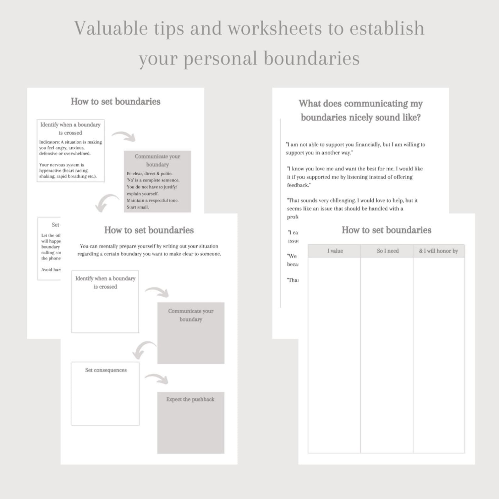 Boundaries Workbook Printable - Establishing Healthy Boundaries With ...