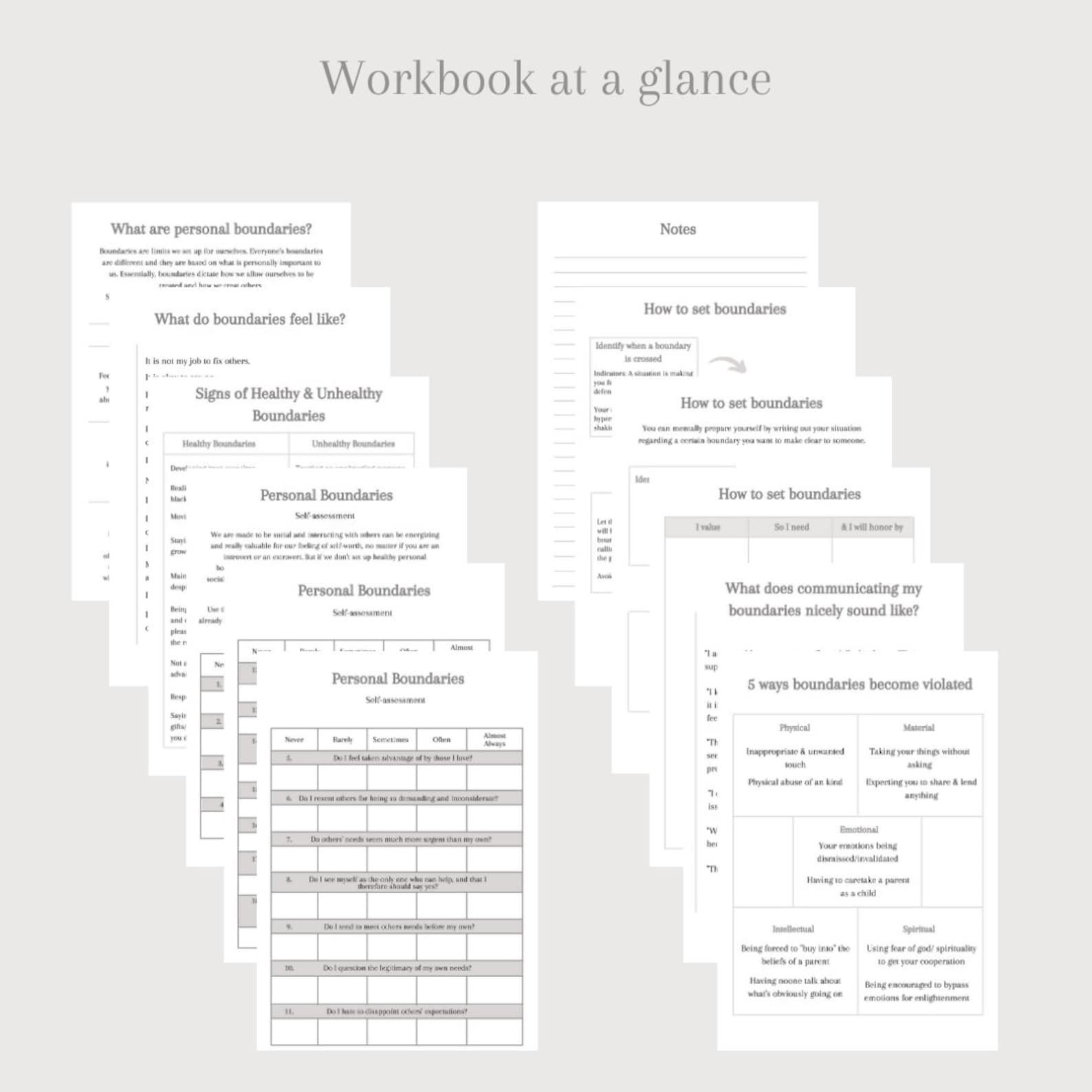 Boundaries Workbook Printable - Establishing Healthy Boundaries With ...