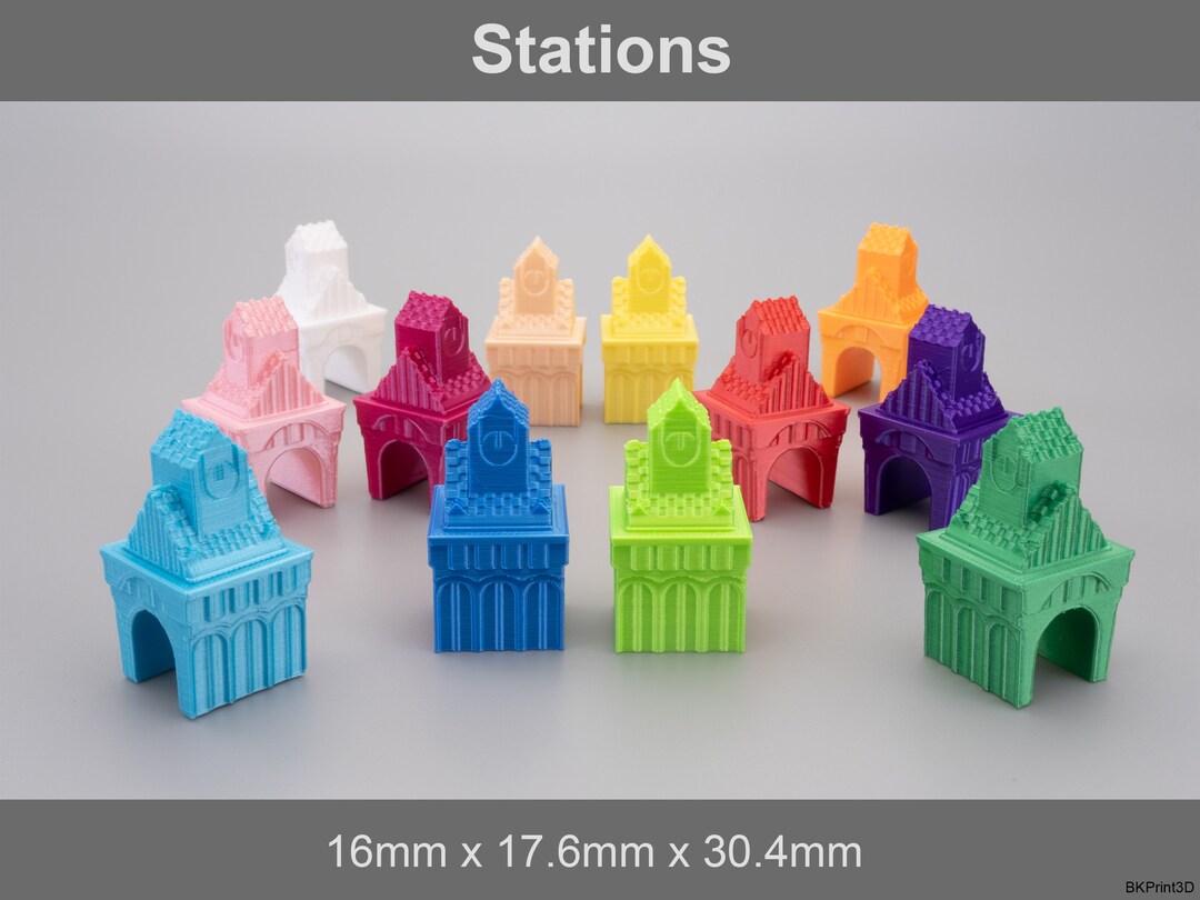 Stations | Custom Board Game Tokens | 70 COLORS - Etsy