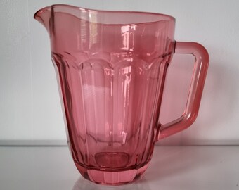 Pink Glass Pitcher - Etsy UK